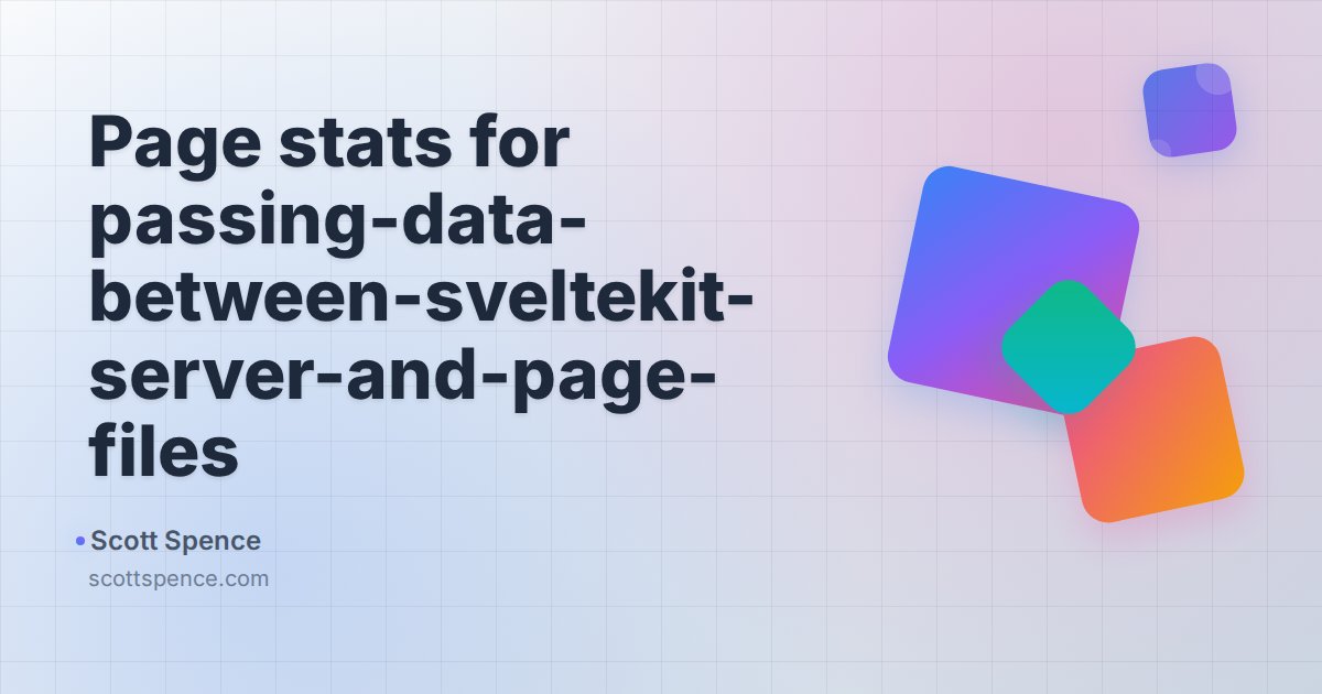 Page stats for passing-data-between-sveltekit-server-and-page-files - Scott Spence